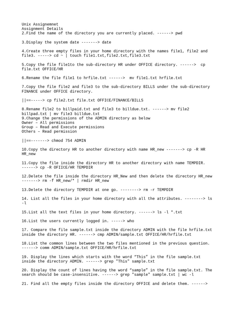Unix Assignment Pdf Computer File Information Retrieval
