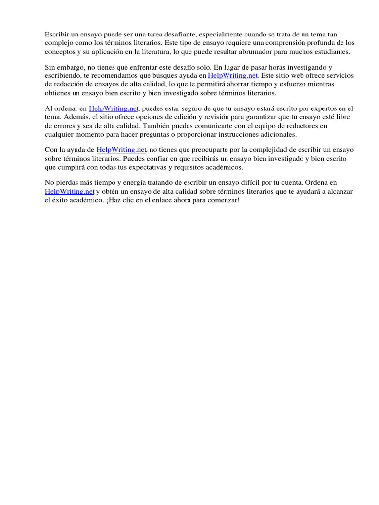Ensayo Sobre Términos Literarios Pdf Scribd Websites