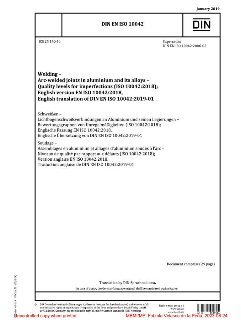 Din en Iso 10042 | PDF