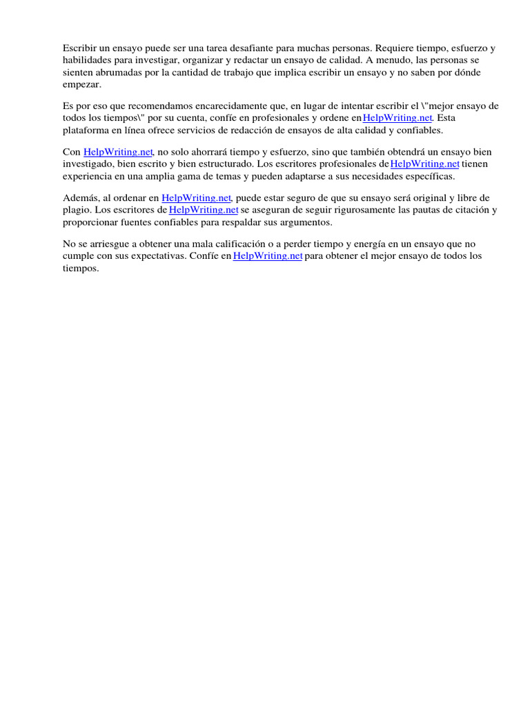 El Mejor Ensayo de Todos Los Tiempos | PDF | Publishing | Websites El Mejor Ensayo de Todos Los Tiempos | PDF | Publishing | Websites