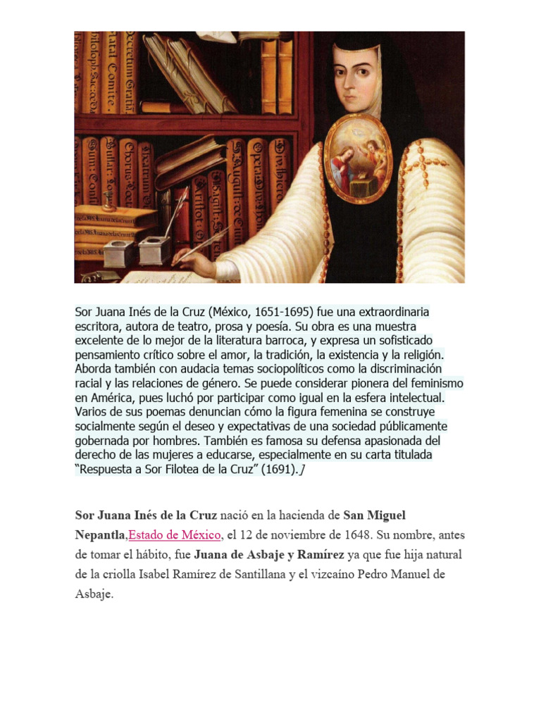 Sor Juana Inés de La Cruz | PDF