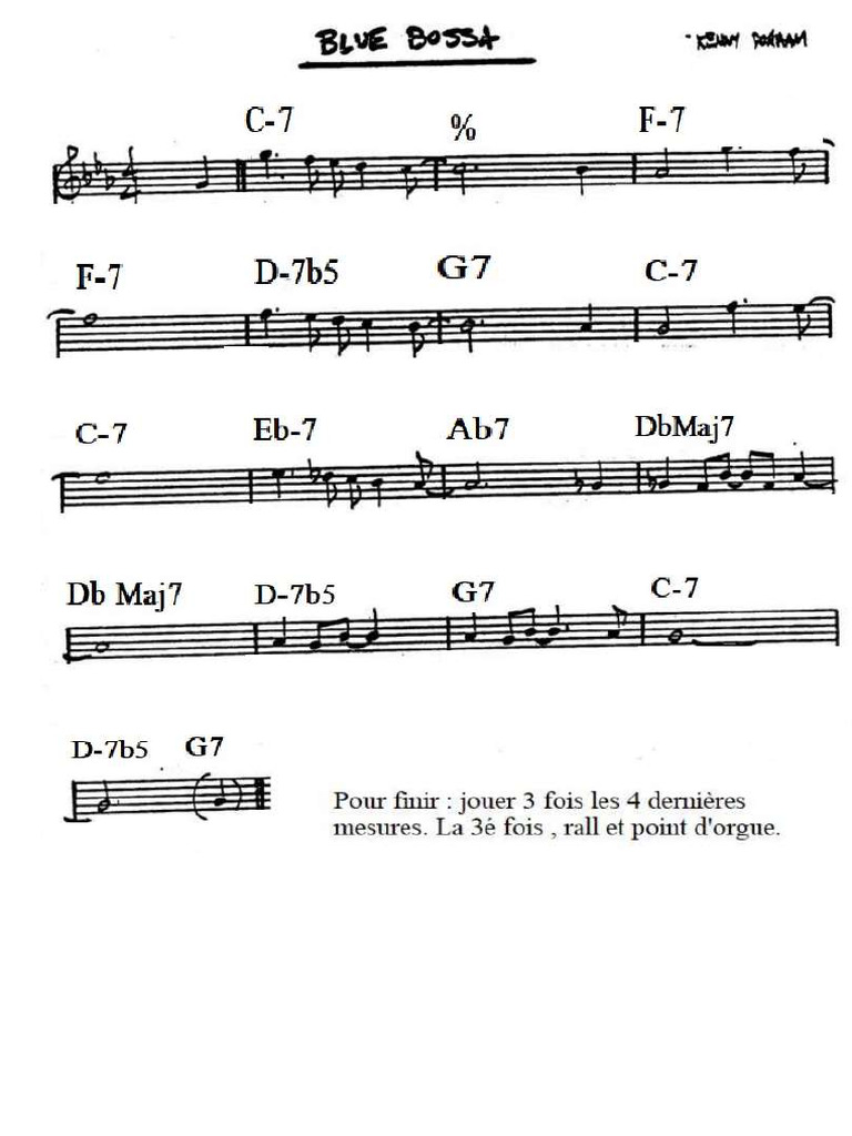 Blue Bossa CM (Ins Ut) | PDF