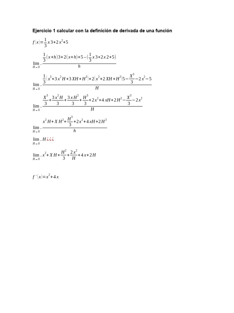 derivadas ejercicio | PDF | Derivado | Álgebra