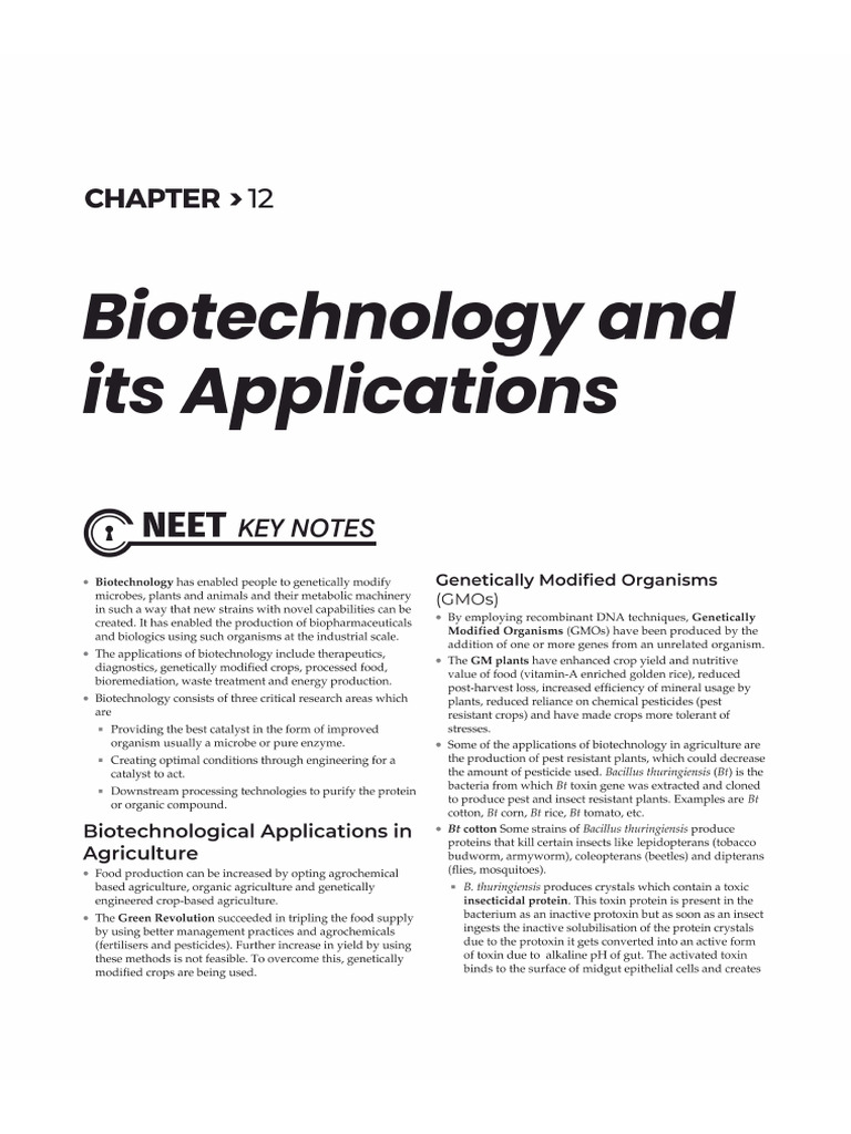 Biotechnology and Its Applications | PDF