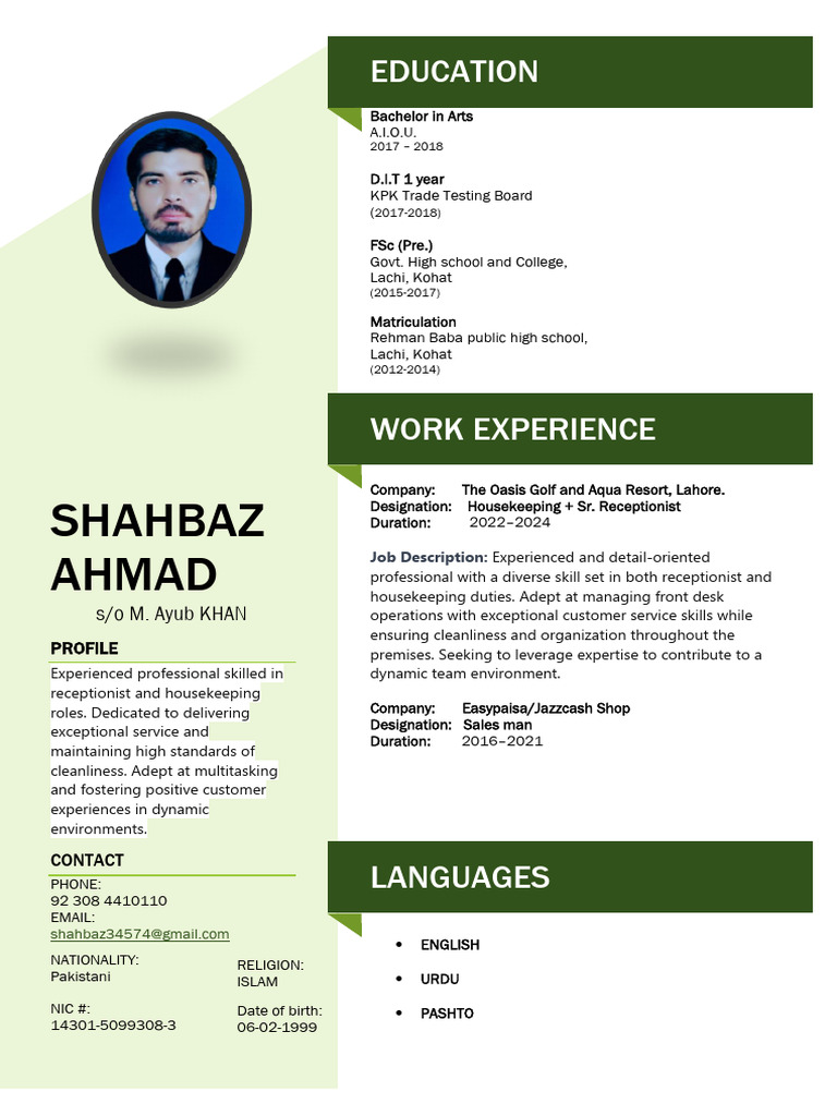 Shehbaz - CV | Download Free PDF | Pakistan