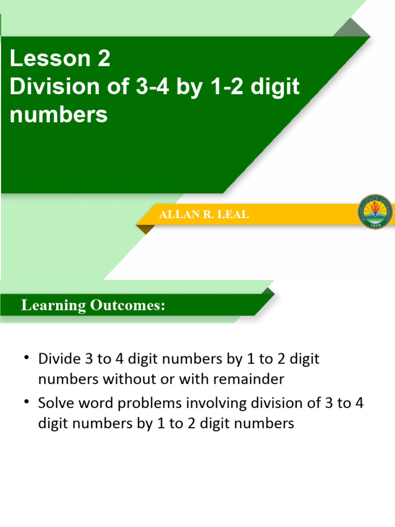 Dividing 3-4 Digit Numbers Guide | PDF