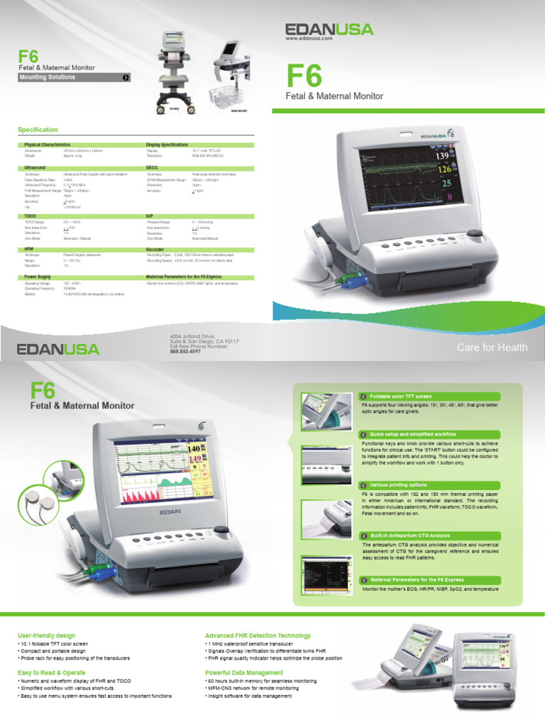 F6 Fetal & Maternal Monitor Specs | PDF | Ultrasound ...