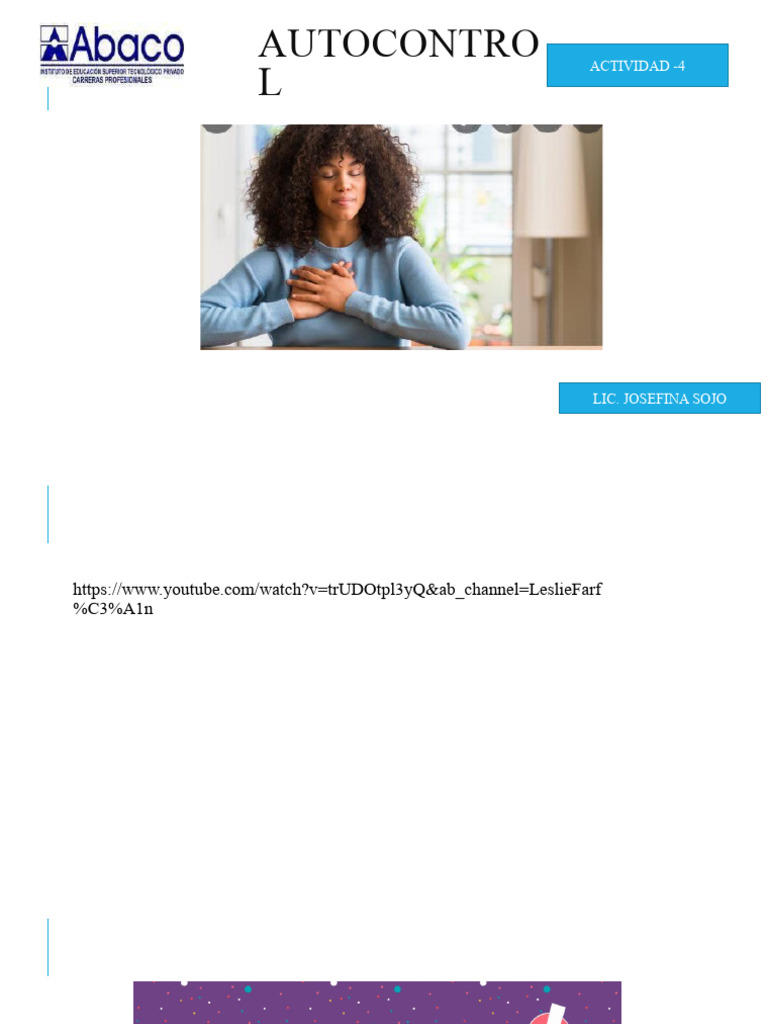 Actividad 4 Autocontrol | PDF | Las emociones | Estado de ánimo (psicología)