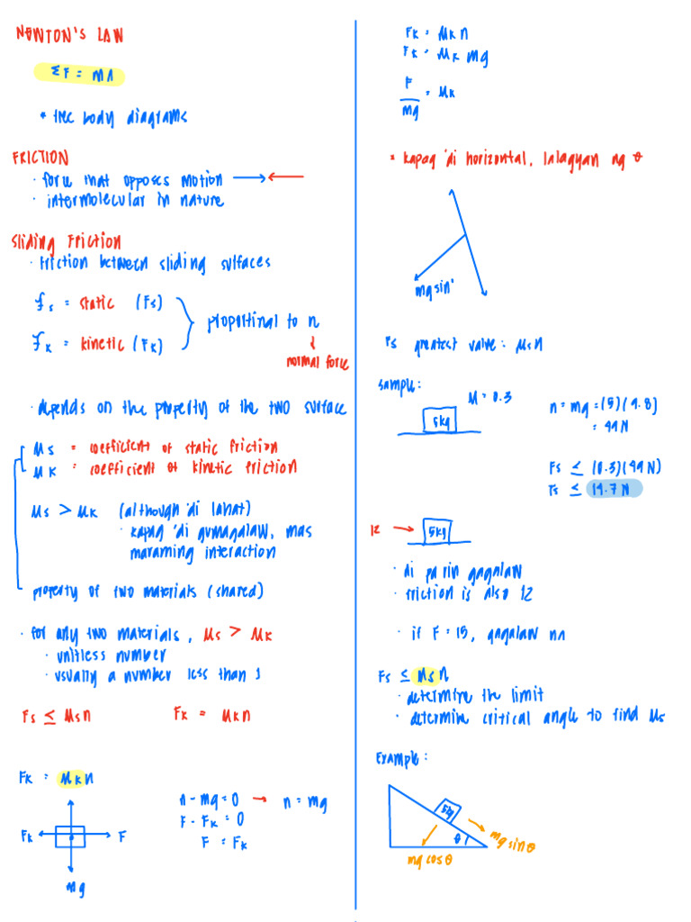 1 Friction Pdf Friction Classical Mechanics