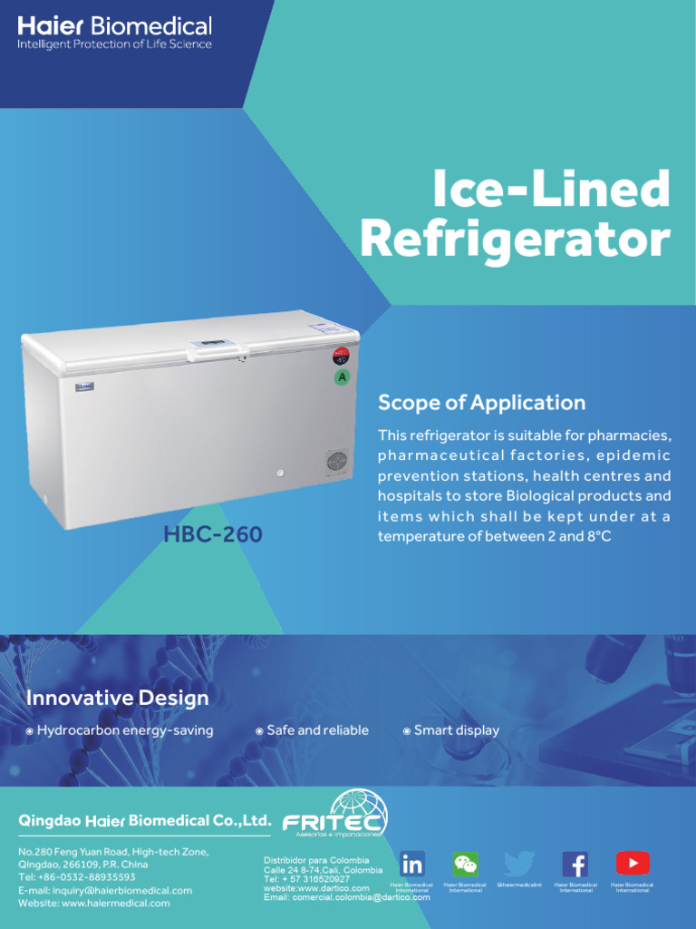 HBC-260- NEVERA VACUNAS | PDF | Refrigerator | Temperature
