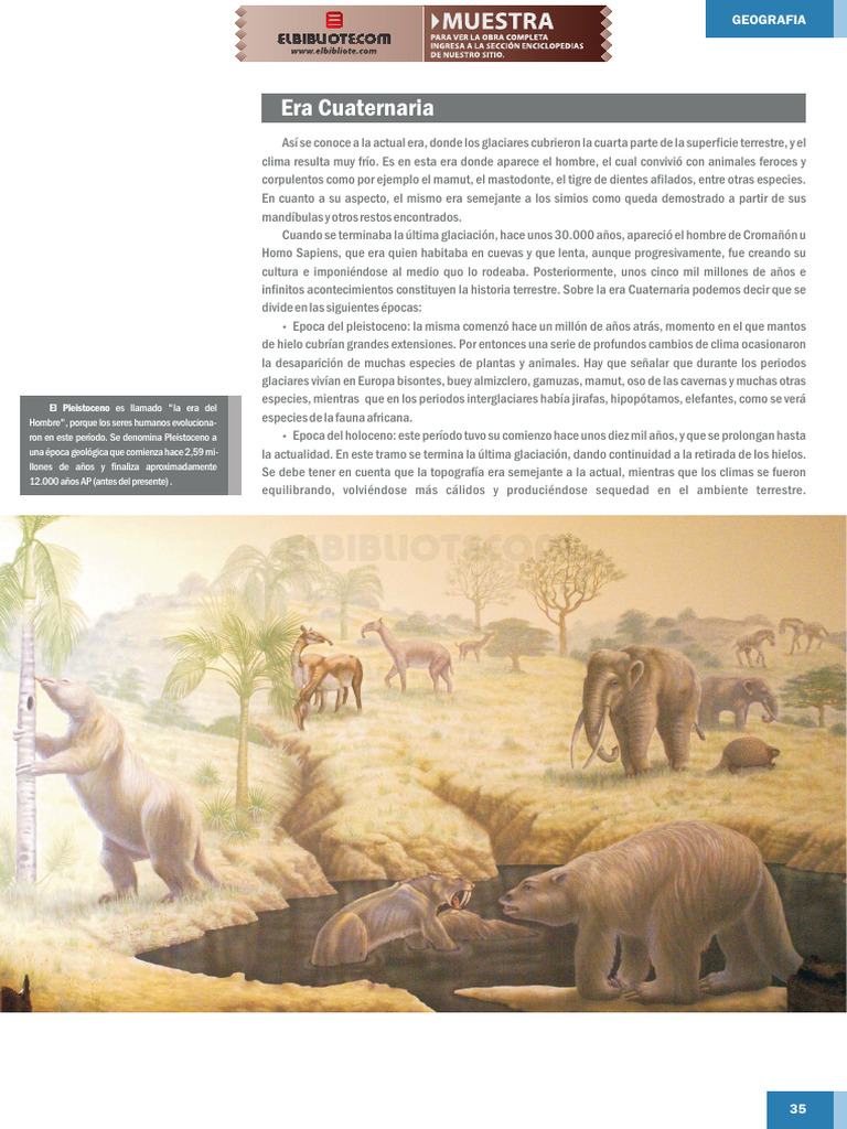 Evolución humana en la era Cuaternaria | PDF | pleistoceno | Cuaternario