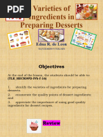Dessert Classifications and Features | PDF | Desserts | Breads