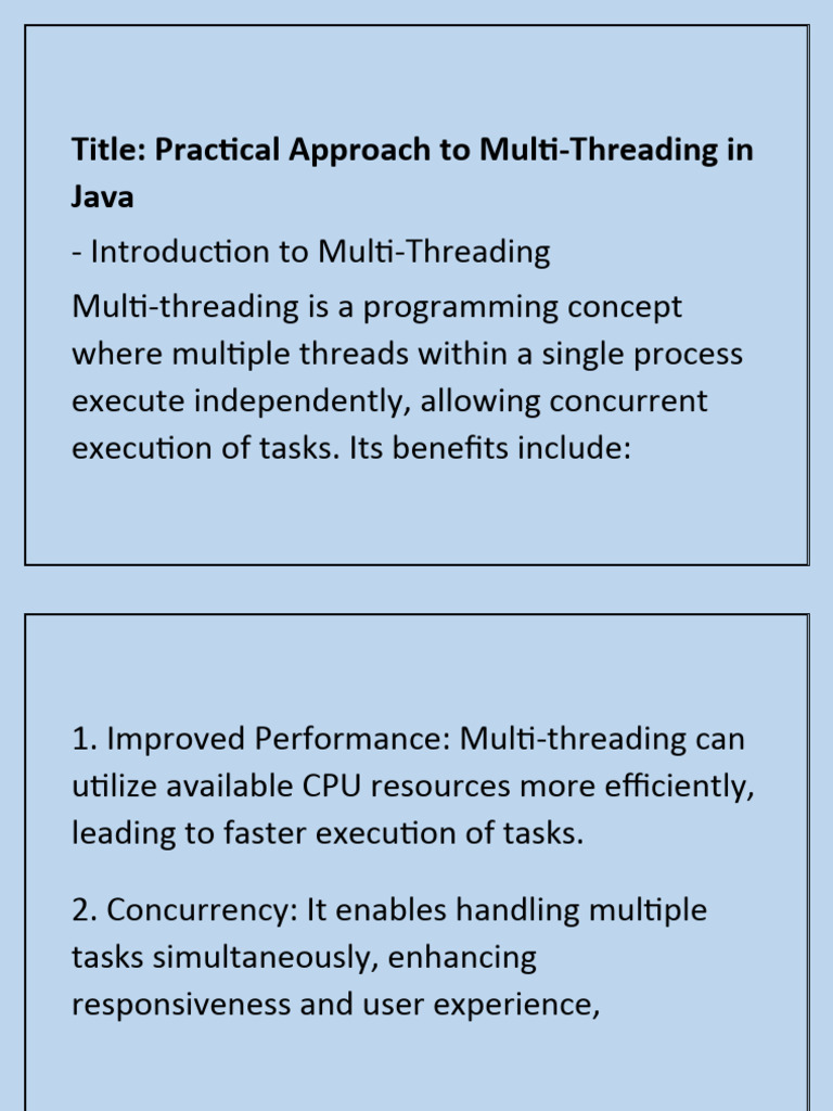 JAVA Presentation2-1 | PDF | Thread (Computing) | Java (Programming Language)