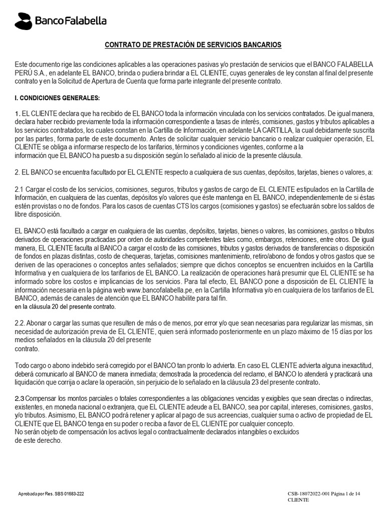 contrato_cartilla_cuenta_ahorro_banco_falabella | PDF | Bancos | Tarjeta de débito