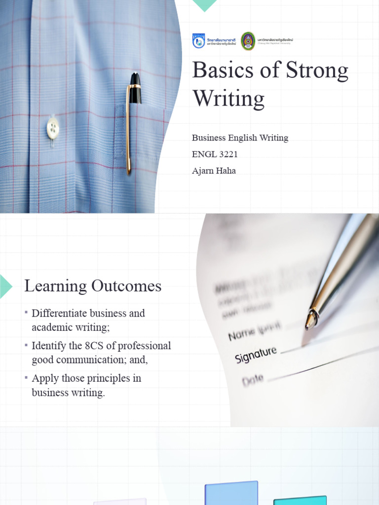 W1 Basics of Strong Writing | PDF | Verb | Writing