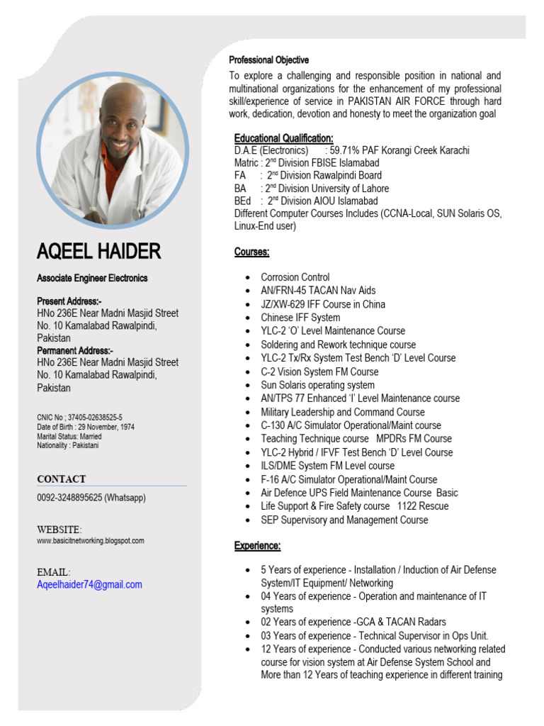 Resume Aqeel Haider | PDF | Computer Science | Computer Engineering