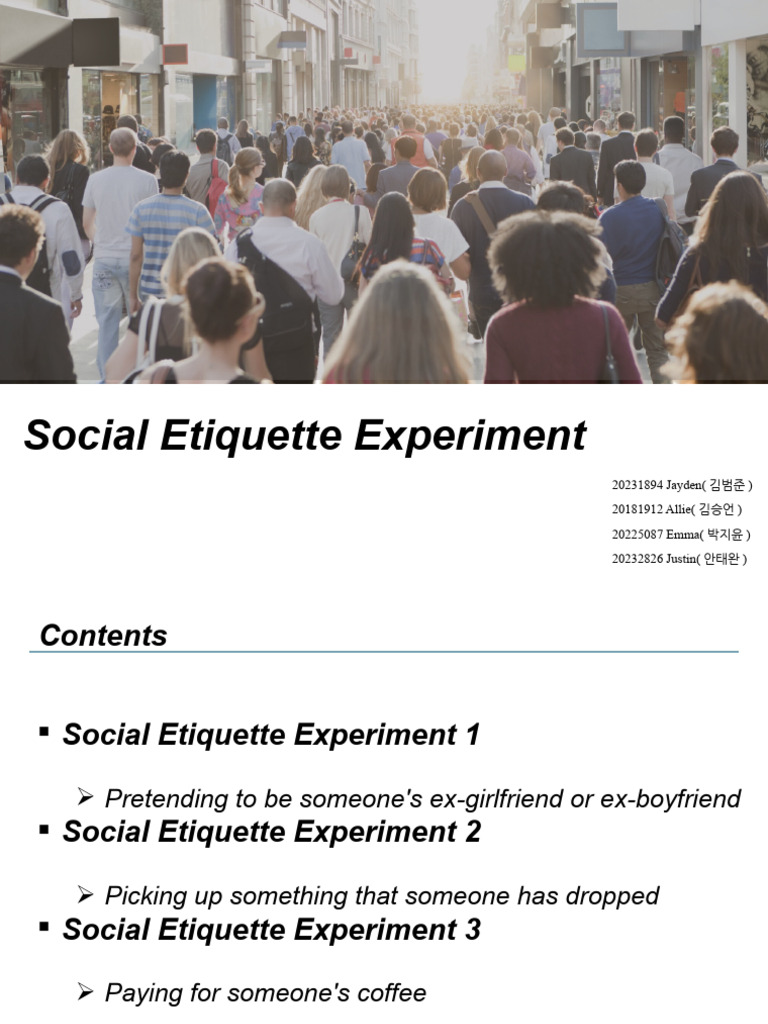 Social Etiquette Experiment | PDF | Self-Improvement