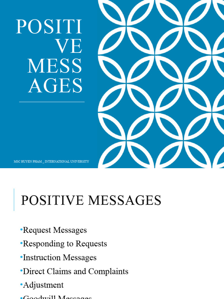 Positive vs. Negative Messages | PDF | Communication | Human Communication