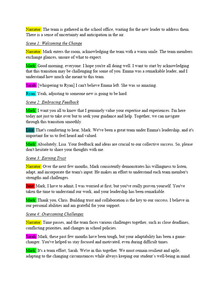 Roleplay Script | PDF | Leadership | Social Psychology