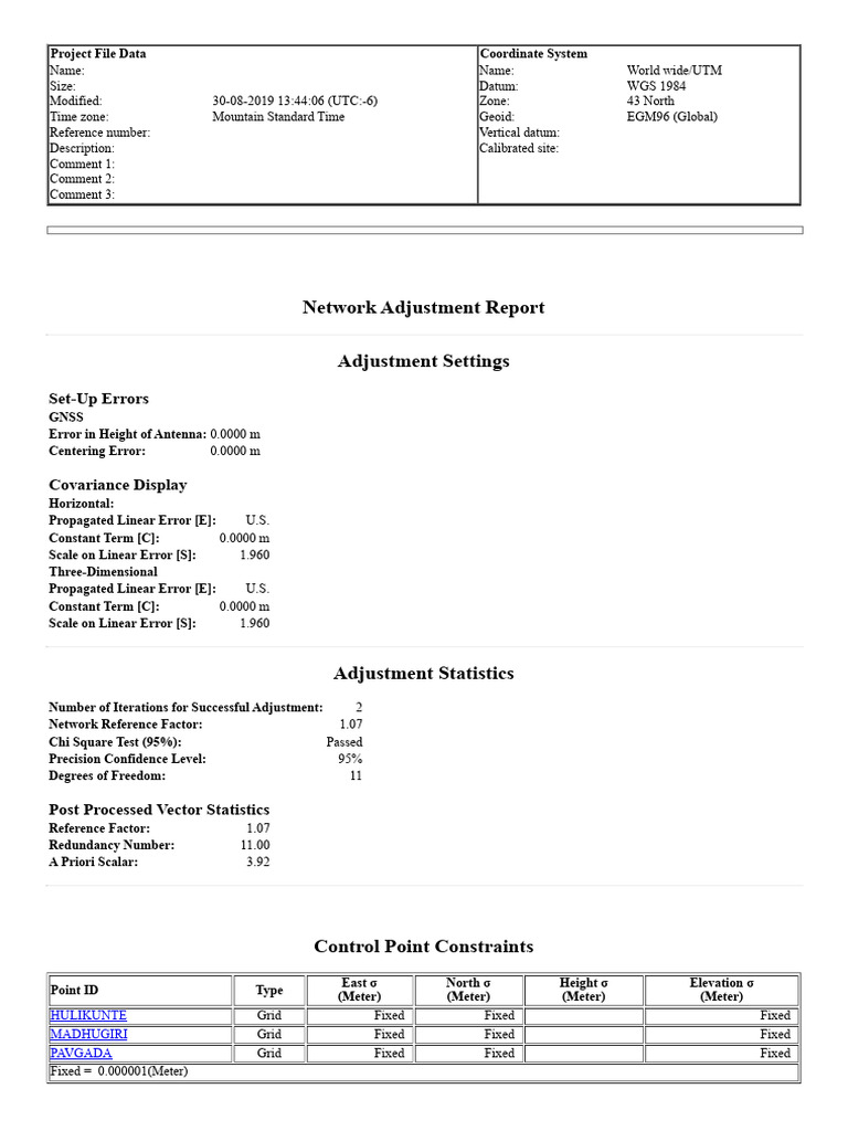 Network Adjustment Report-2 | Download Free PDF | Cartography | Geographic Data And Information
