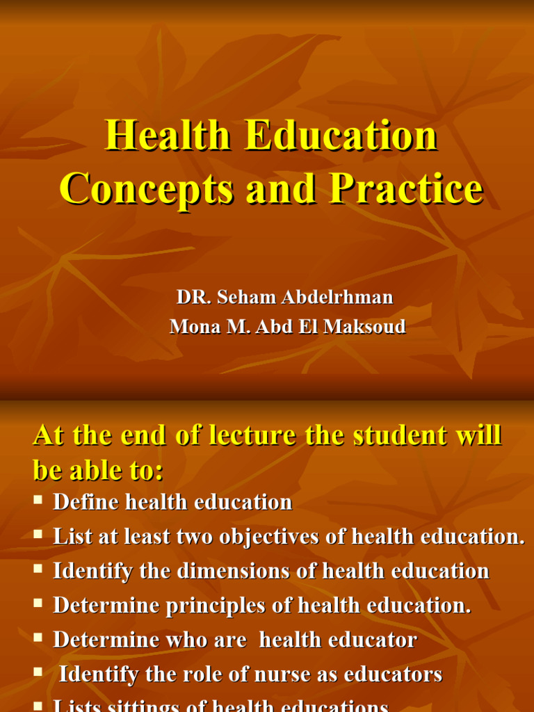 Health Education Concepts and Practices | PDF | Health Education | Behavioural Sciences