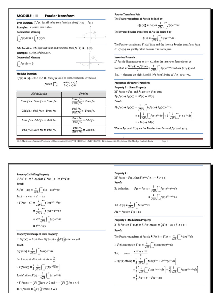 Fourier Transform | PDF | Function (Mathematics) | Fourier Transform