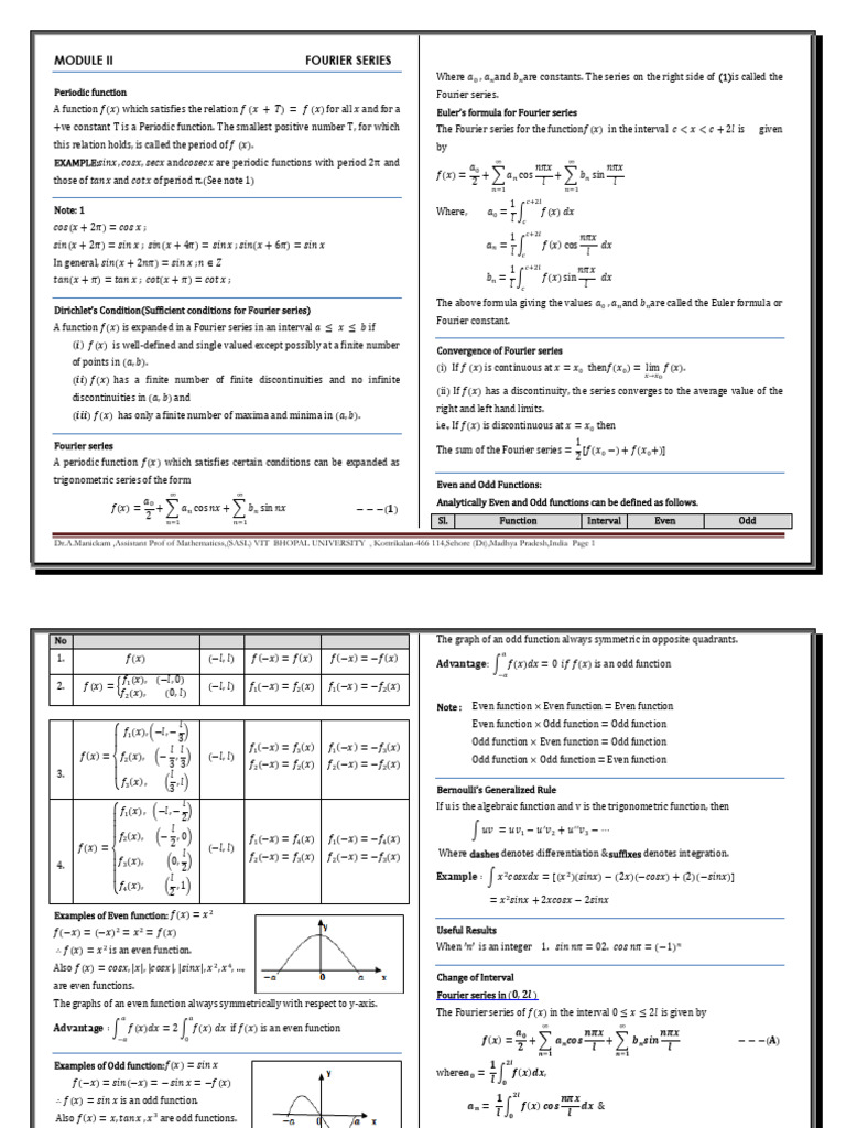 Module -2 Fourier Series | PDF | Mathematical Analysis | Mathematics