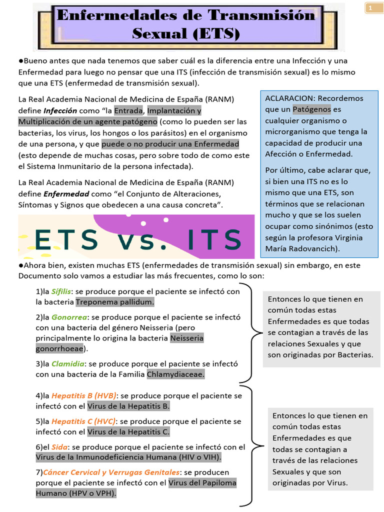 18)Enfermedades de Transmision Sexual (ETS) | PDF | Infección transmitida sexualmente | Infección