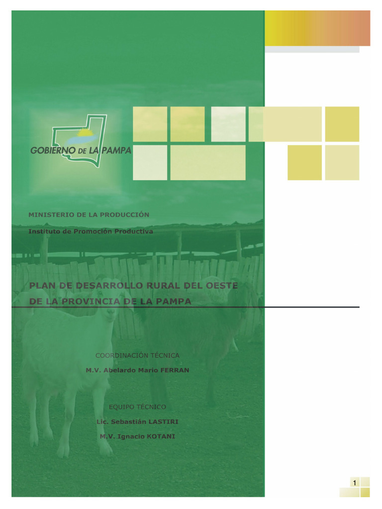Plan de Desarrollo Rural Del Oeste Provincia de La Pampa | Descargar ...
