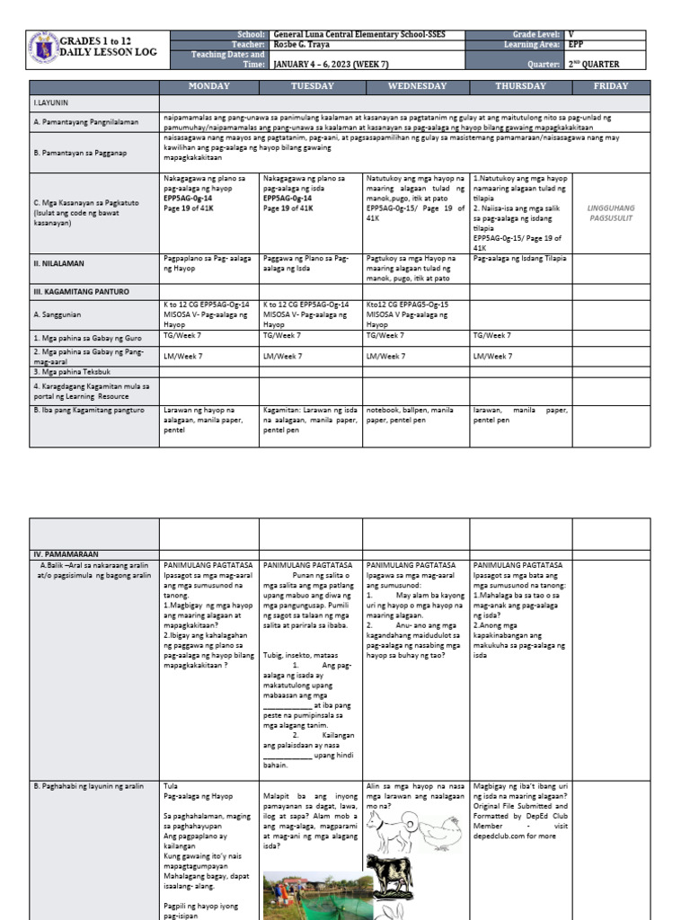 DLL - Epp 5 - Q2 - W7 | PDF