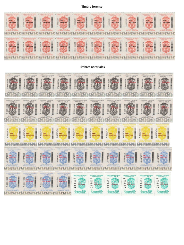 Timbres Fiscales, Notariales y Forenses | PDF | Matrimonio | Matrimonio, Sindicatos Y Alianzas