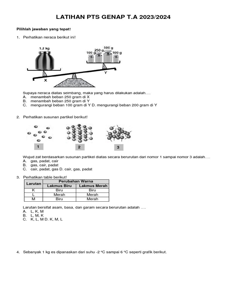 Latihan Pts Genap Ipa Ta 2023-2024 | PDF | Sains & Matematika | Dewasa Muda