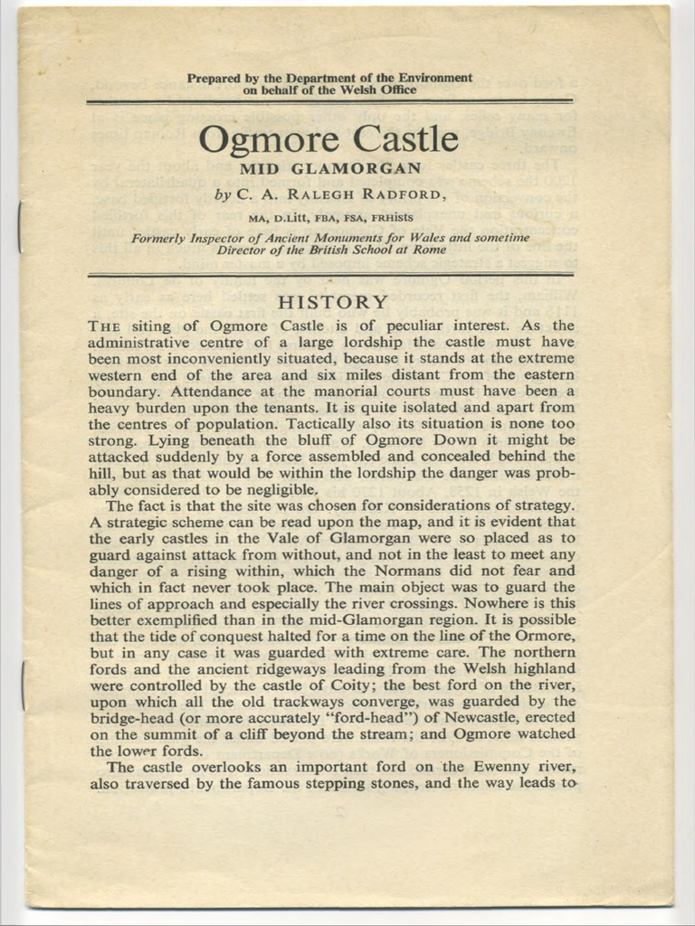 Ogmore Castle: Strategic History | PDF | Castle | Architectural Elements