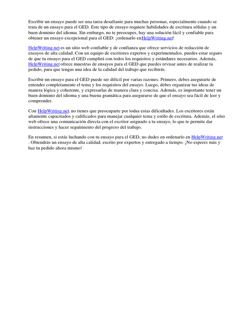 Cómo Escribir Un Ensayo para El Ged | PDF | Websites | World Wide Web
