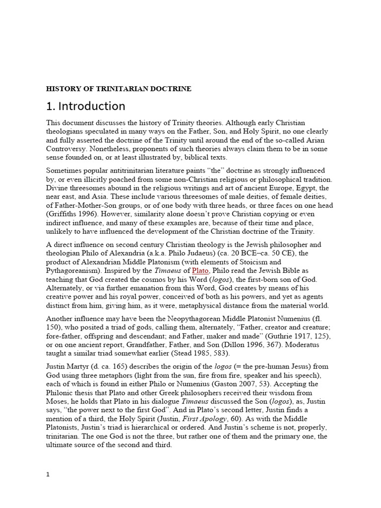 History of Trinitarian Doctrine | PDF | Trinity | God The Father