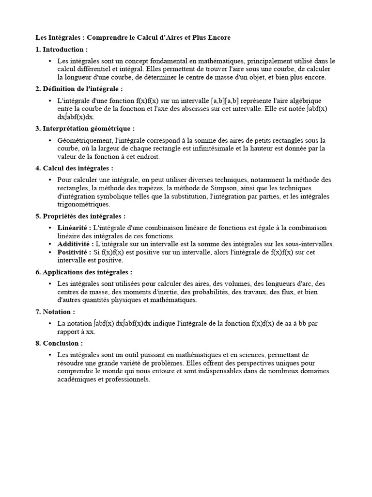 Intégrales Cours | PDF | Méthodes et références pédagogiques | Ordinateurs