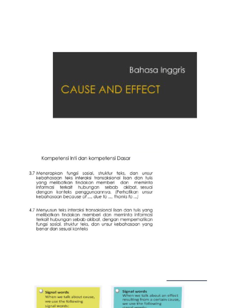 Cause and Effect | PDF