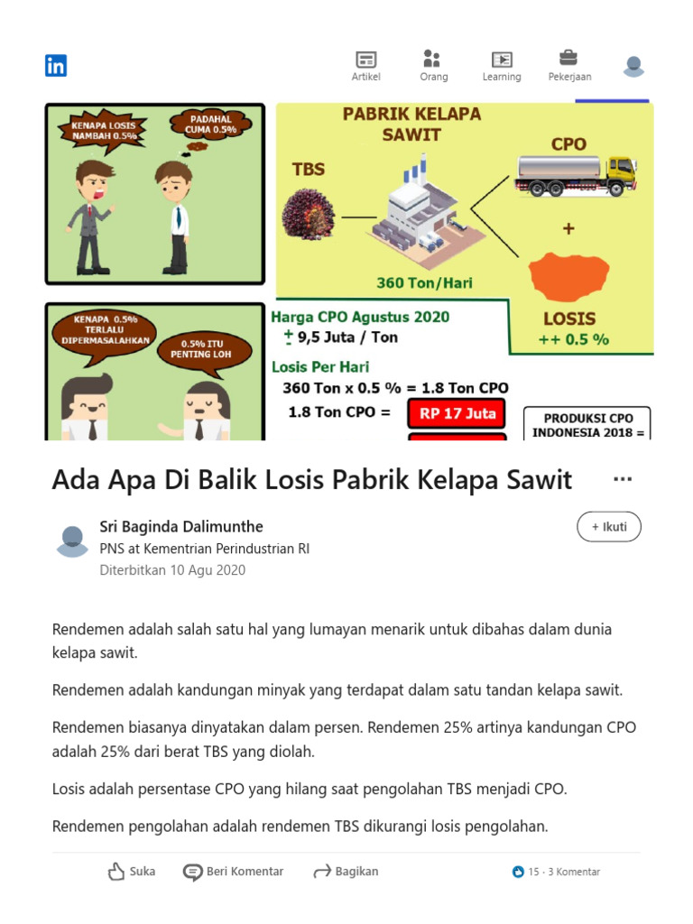 Ada Apa Di Balik Losis Pabrik Kelapa Sawit | PDF