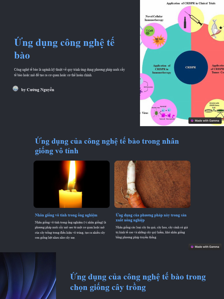 Ung Dung Cong Nghe Te Bao | PDF