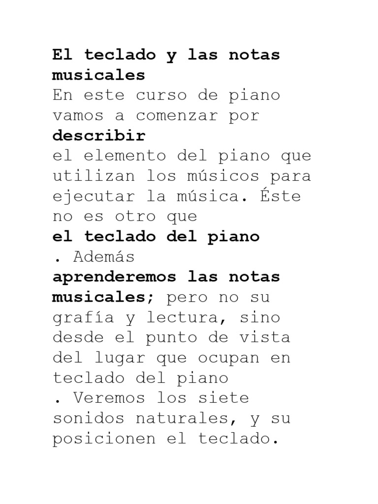 Modulo 1 El Teclado y Las Notas Musicales | PDF | Ritmo | Escala (música)