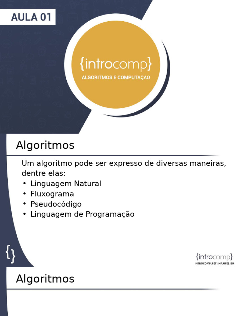 Aula-01_-Algoritmos-e-Computação | PDF | Algoritmos | Linguagem de ...