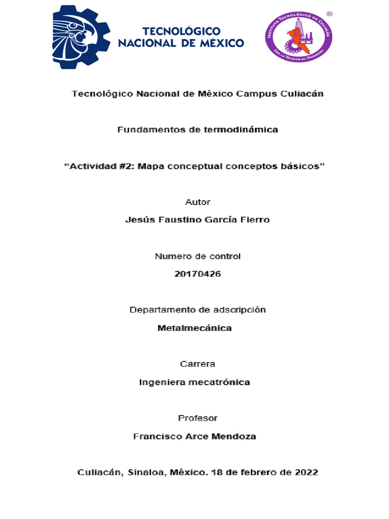 Act#2 Mapa Conceptual | PDF | Termodinámica | Cantidad