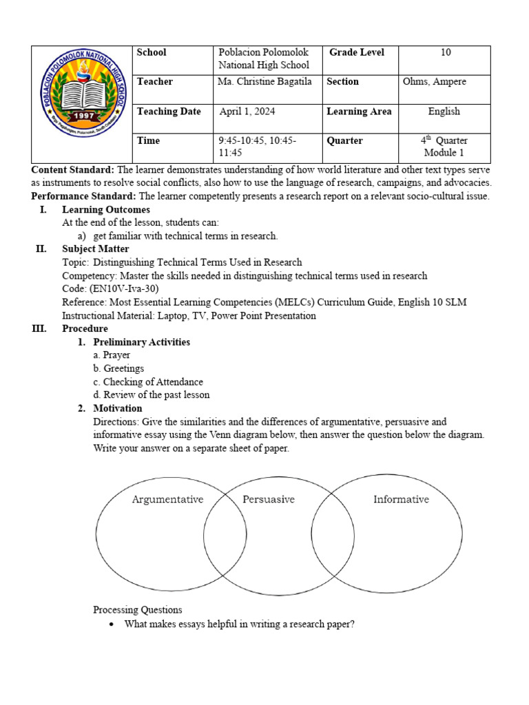 Lesson Plan 7 | PDF | Data | Survey Methodology