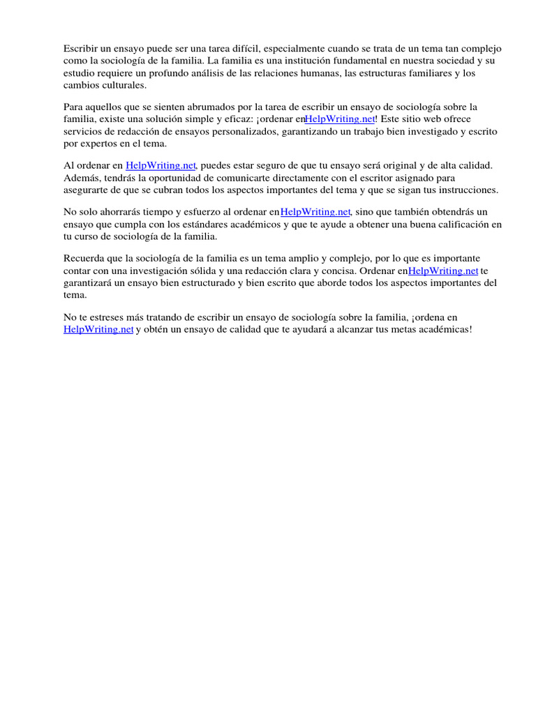 Cómo Escribir Un Ensayo de Sociología Sobre La Familia | PDF | Ensayos ...