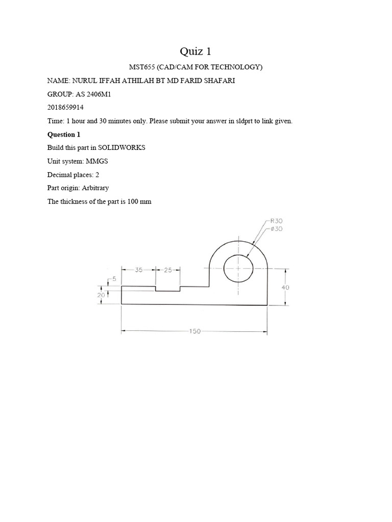 Quiz 1 | PDF | Technology & Engineering