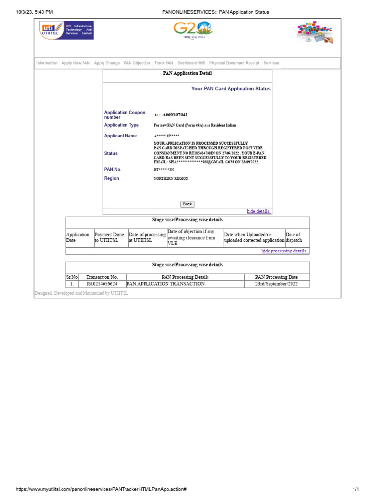 Panonlineservices__ Pan Application Status | PDF | Payments | Banking Technology