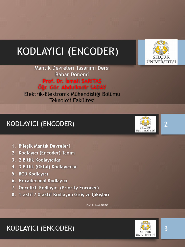 1 Kodlayıcı(Encoder) | PDF