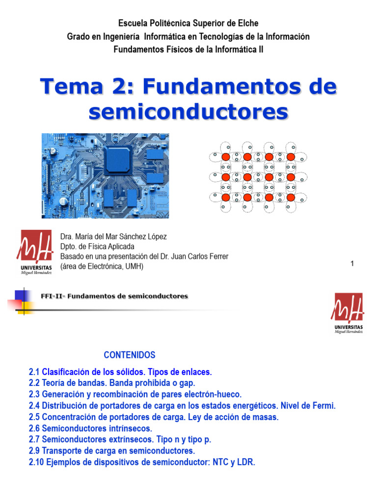 Fundamentos de Semiconductores | PDF | Semiconductores | Brecha de banda