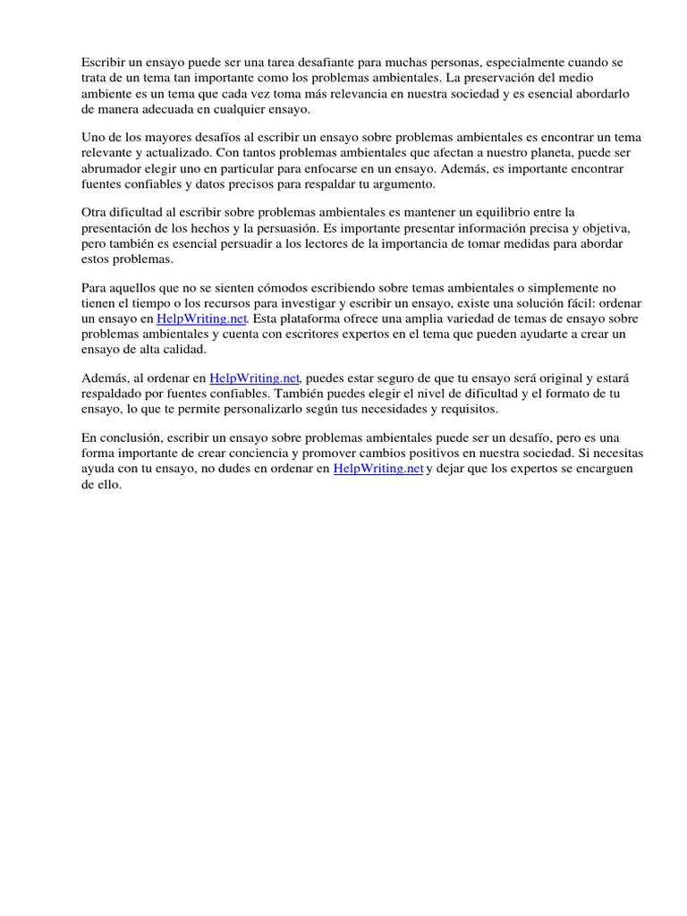 Temas de Ensayo Sobre Problemas Ambientales | PDF | Ensayos | Ciencias de la Tierra