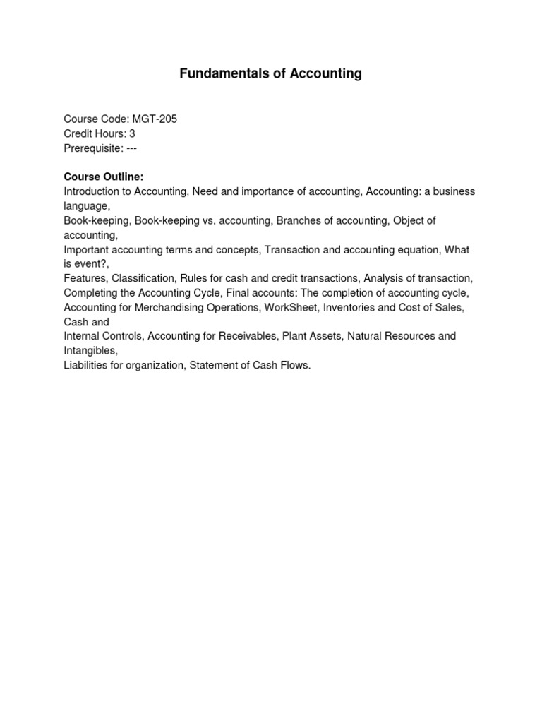1&2 Lecture Fundamentals of Accounting | PDF | Bookkeeping | Accounting
